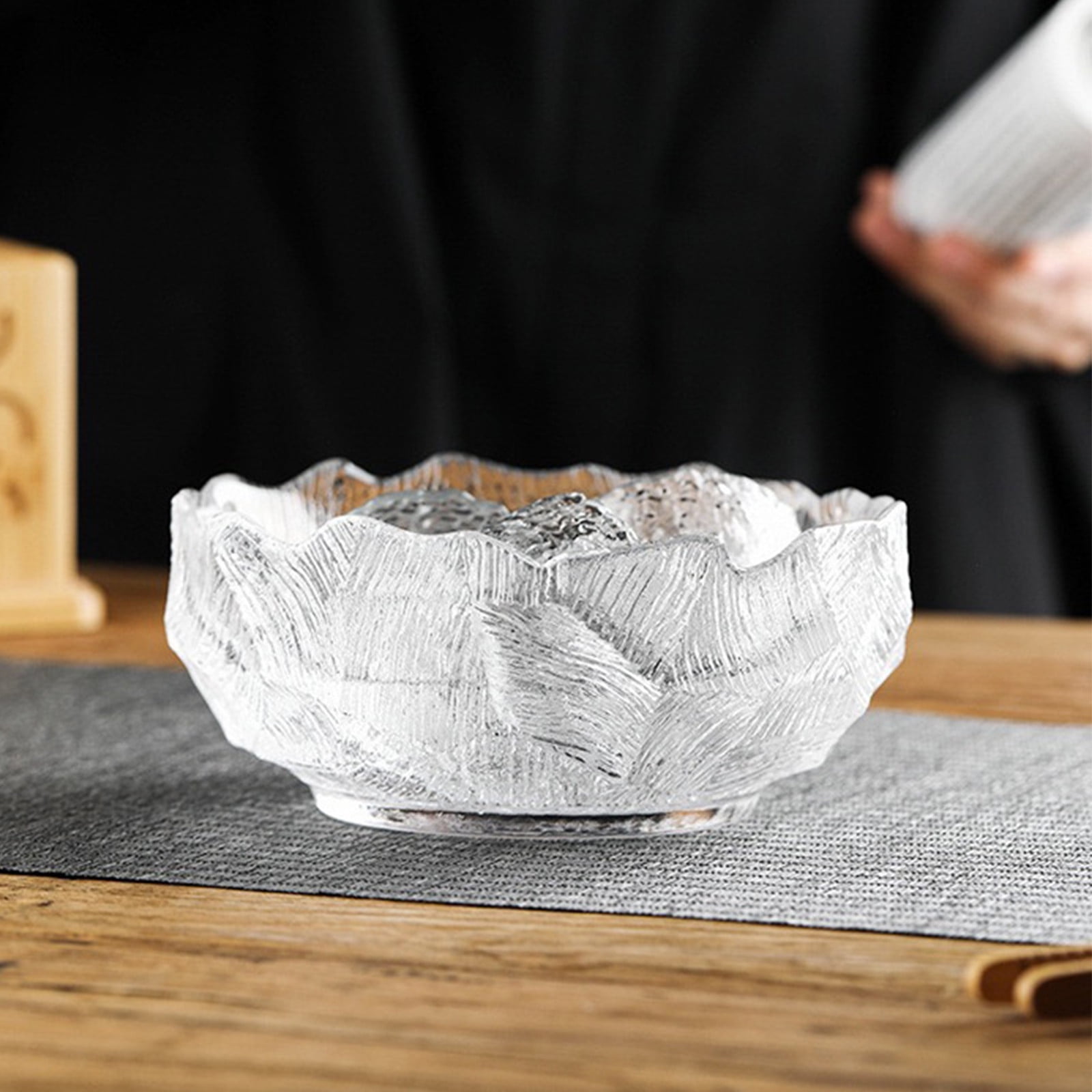 Crystal Glass Fruit Bowl | Clear Decorative Tableware for Living Room ...