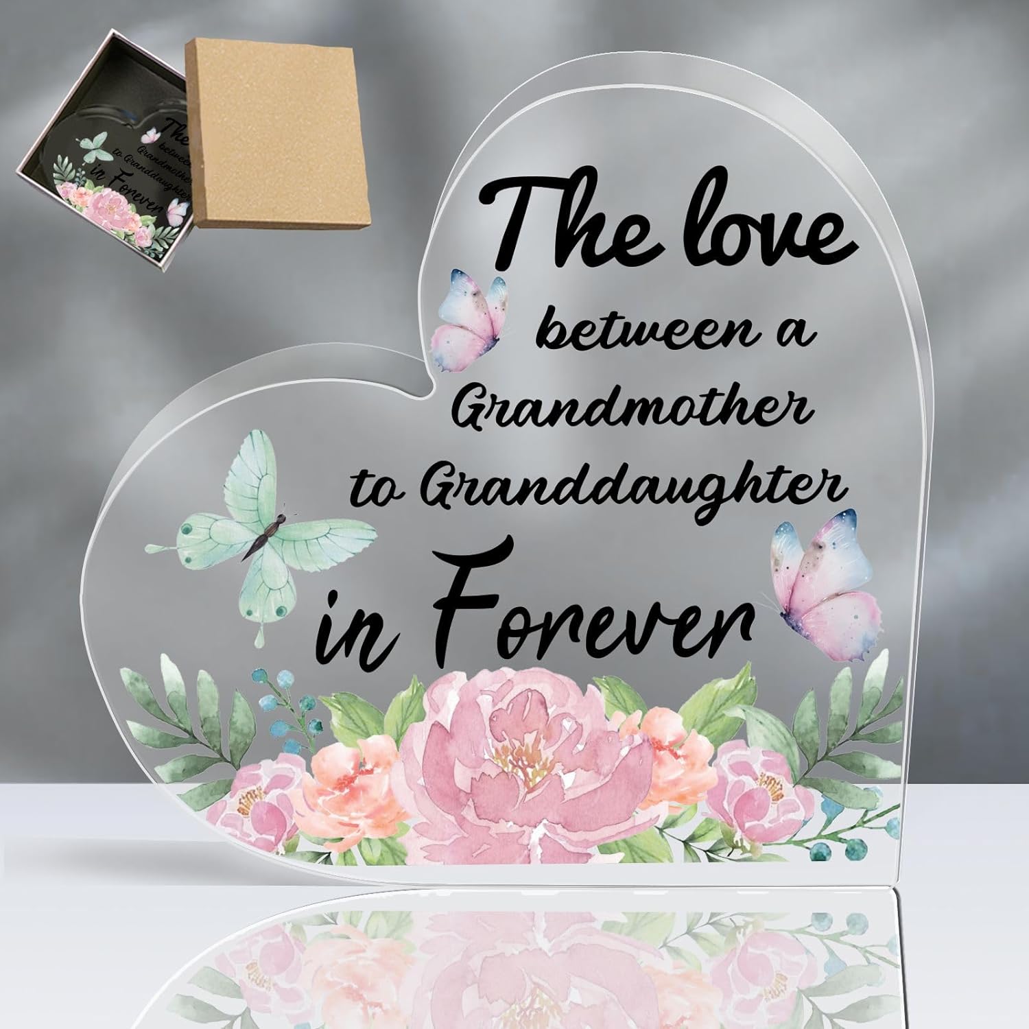 Crystal Glass Heart Memorial Gift Heart Shaped Plaque Cardinal Table ...