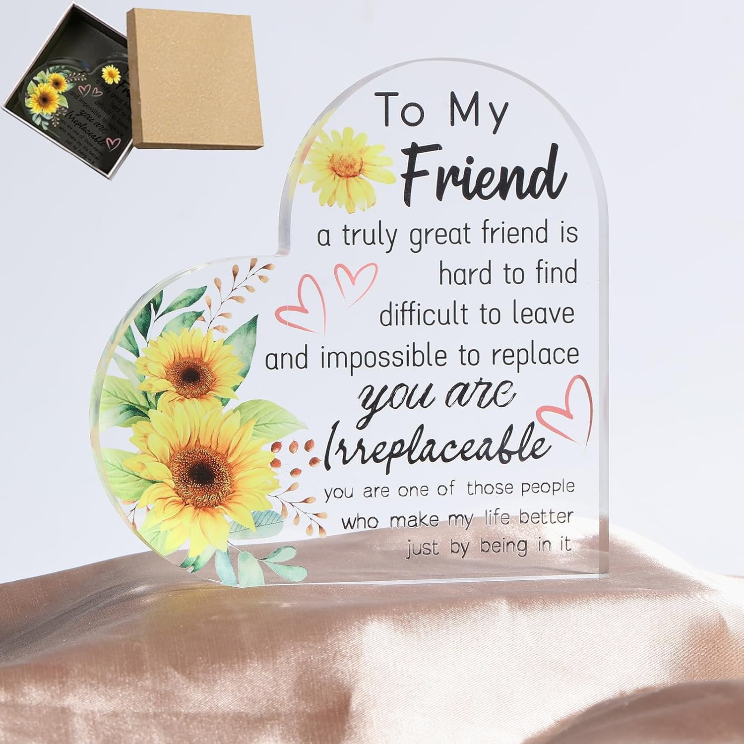 Crystal Glass Heart Memorial Heart Shaped Acrylic Plaque With ...