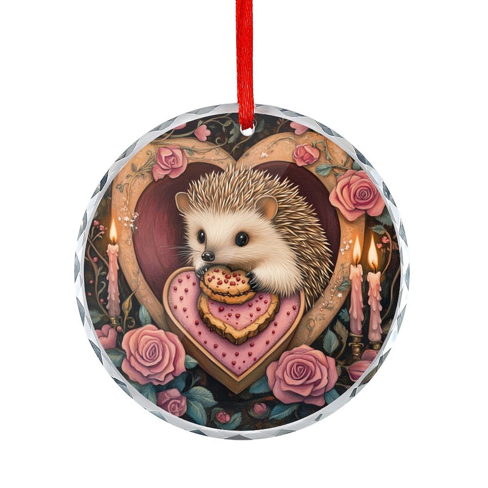 Crystal Glass Ornament Hedgehog Chocolates Roses Christmas Ornaments ...
