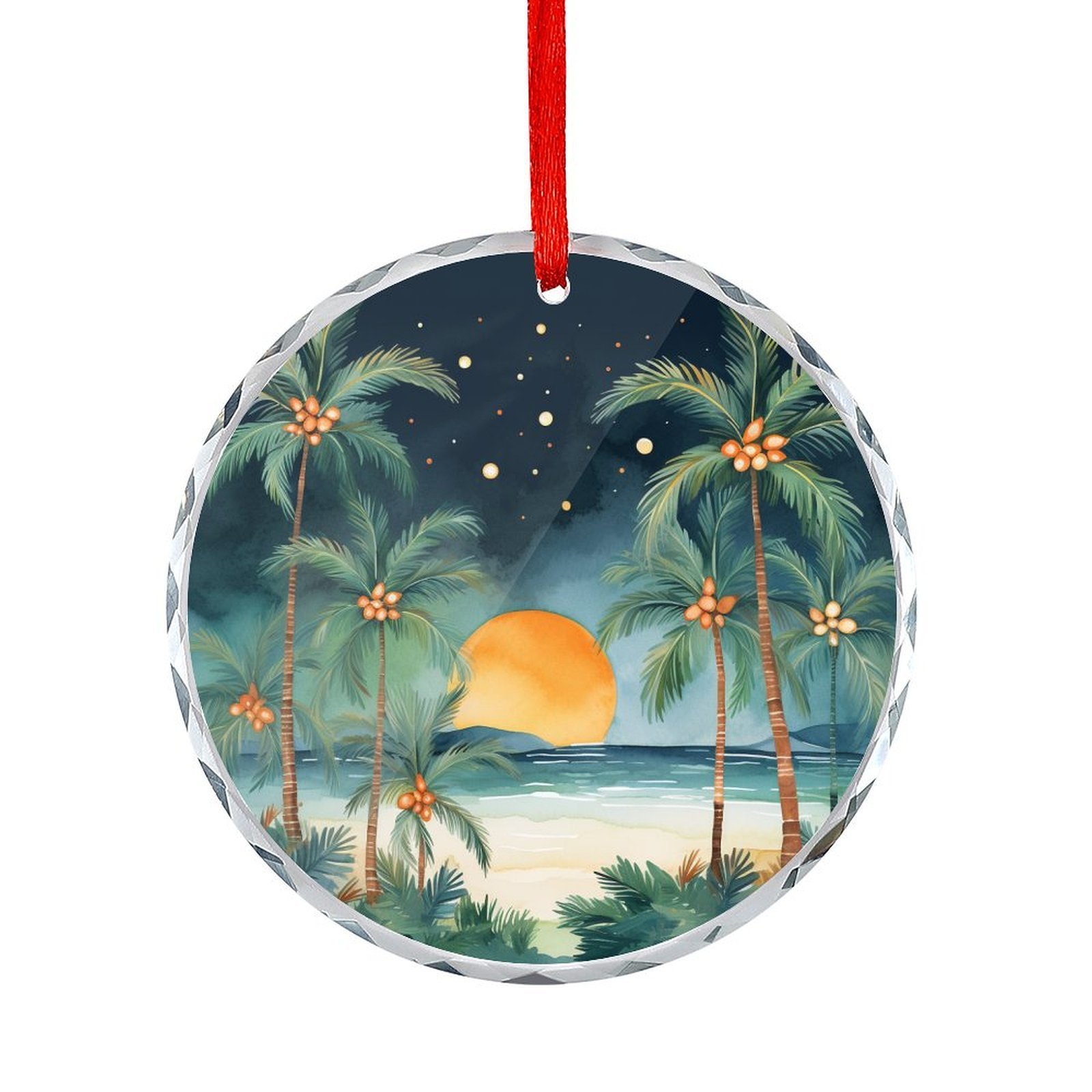 Crystal Glass Ornament Palm Trees Crystal Glass Christmas Decor with ...