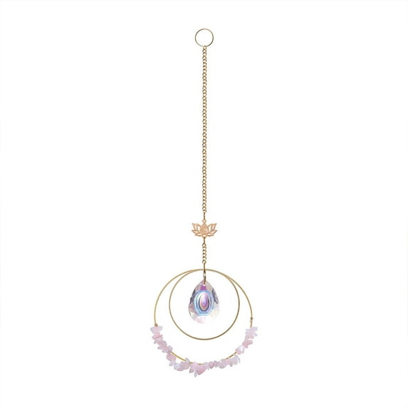 Crystal Glass Prism Ball Suncatcher Lotus Double Circle Garden Window ...