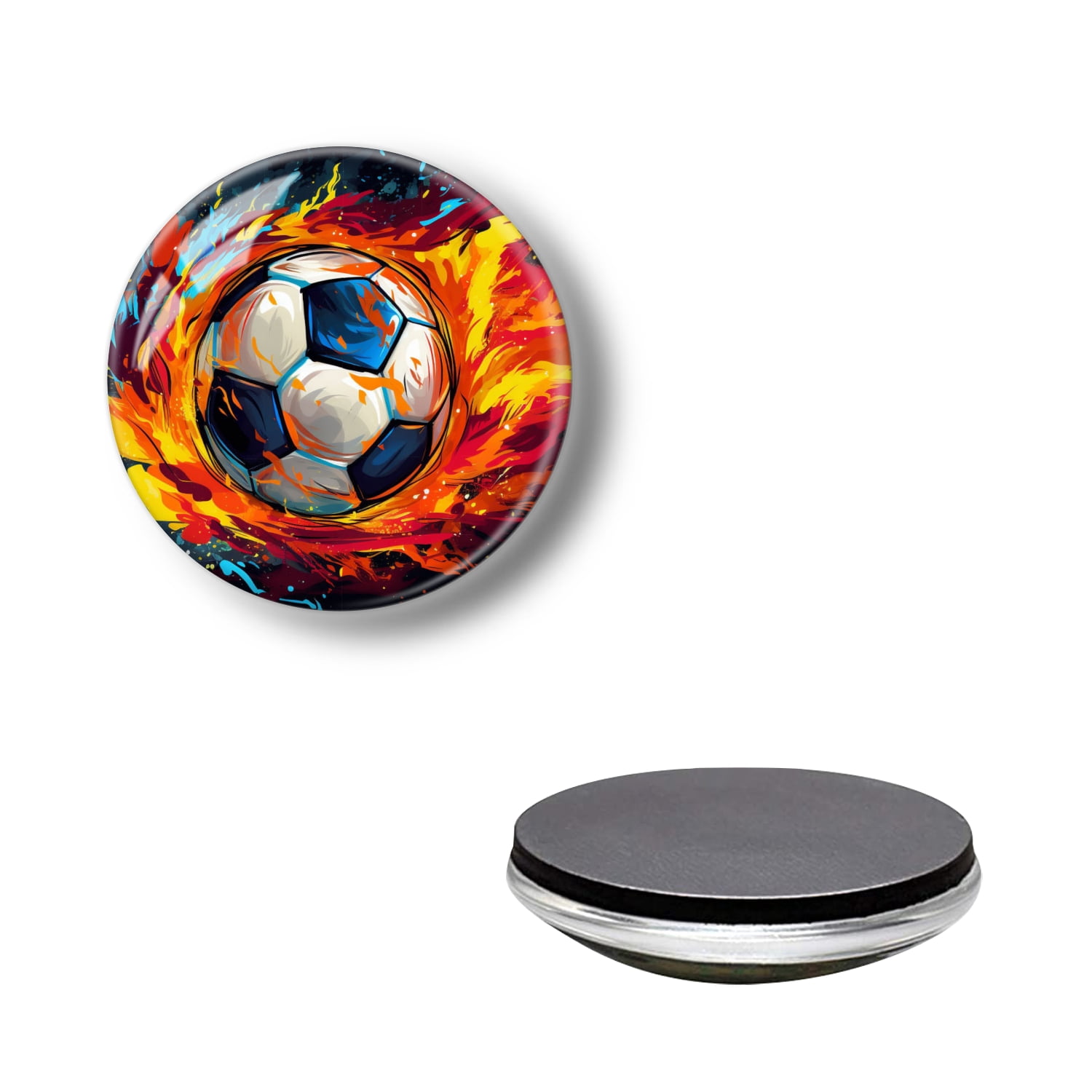 Crystal Glass Refrigerator Magnets for Fridge, Colorful Soccer Ball on ...