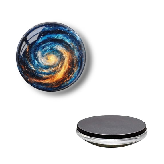 Crystal Glass Refrigerator Magnets for Fridge, Spiral Orange and Blue ...