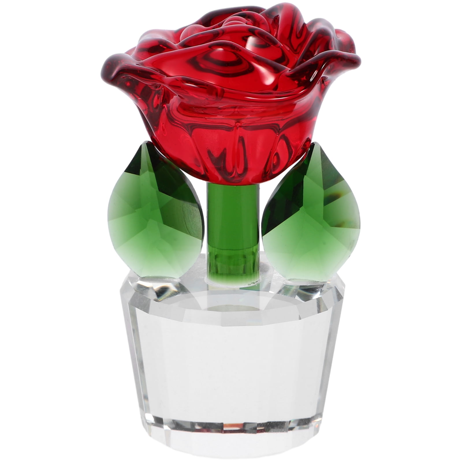 Crystal Glass Rose Artificial Roses Valentine Crystal Rose Flower ...