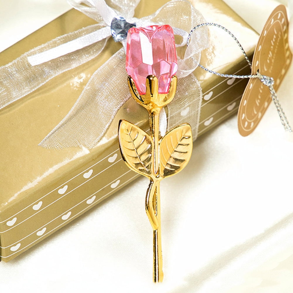 Crystal Glass Rose Flower Long Stem for Valentine's Day, Mother's Day ...