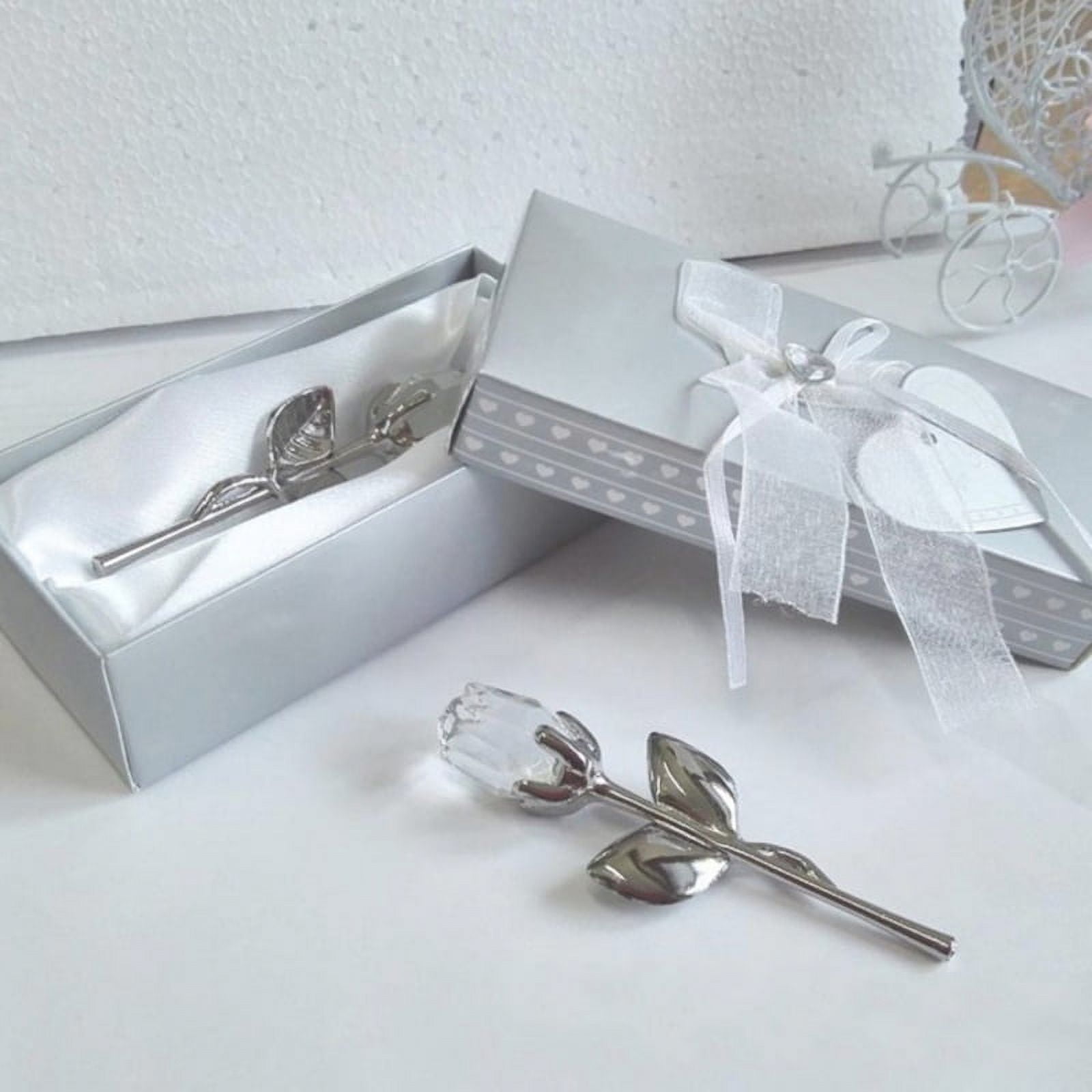 Crystal Glass Rose Flower Long Stem Wedding Gifts - Walmart.com