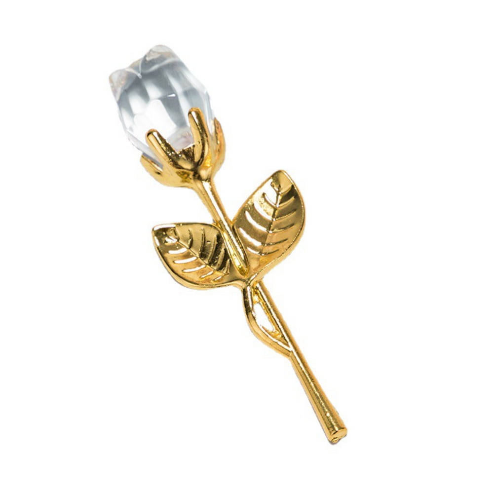 Crystal Glass Rose Flower Long Stem for Valentine's Day, Mother's Day ...