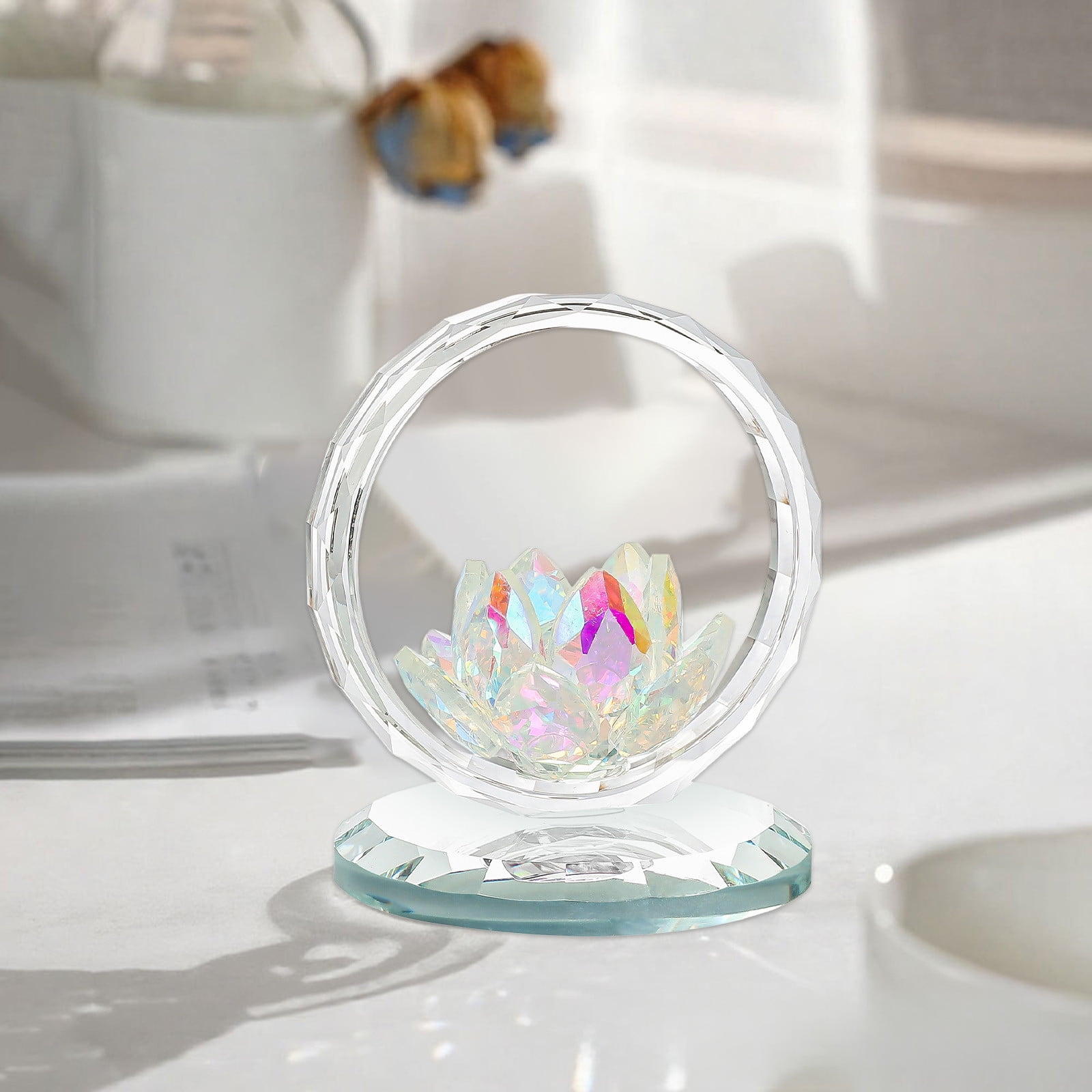 Crystal Glass Rose Ornament | Car Interior Decor | Home Decoration ...