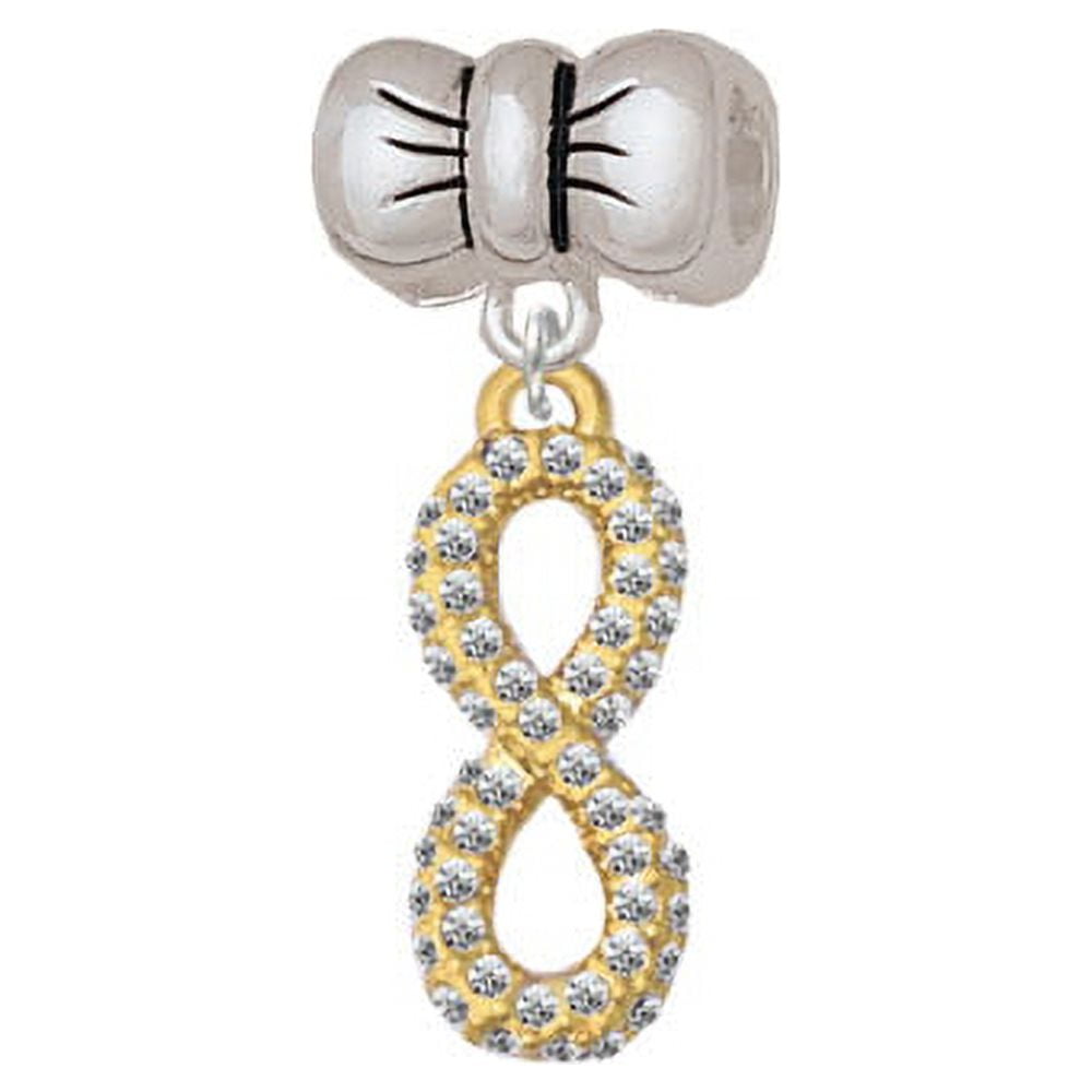 Crystal Gold Tone Infinity Sign - Bow Charm Bead - Walmart.com