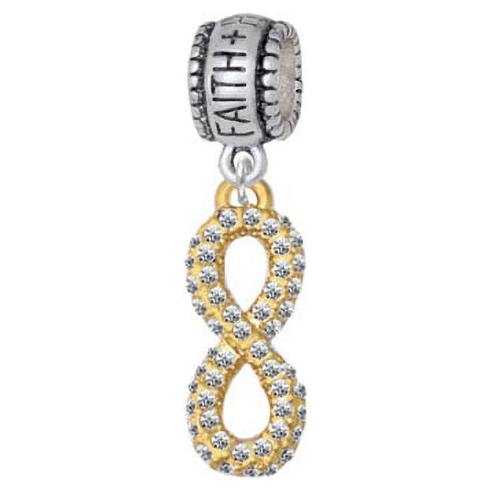 Crystal Gold Tone Infinity Sign - Faith Hope Love Charm Bead - Walmart.com