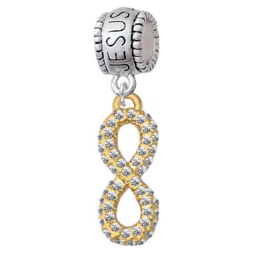 Crystal Gold Tone Infinity Sign - Jesus Loves Me Charm Bead - Walmart.com