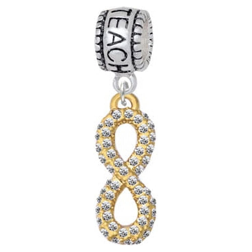 Crystal Gold Tone Infinity Sign - Love 2 Teach Charm Bead - Walmart.com