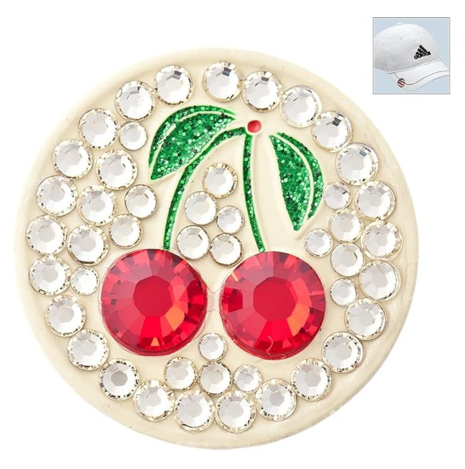 Crystal Golf Marker & Hat Clip - Cherries - Handcrafted Golf ...