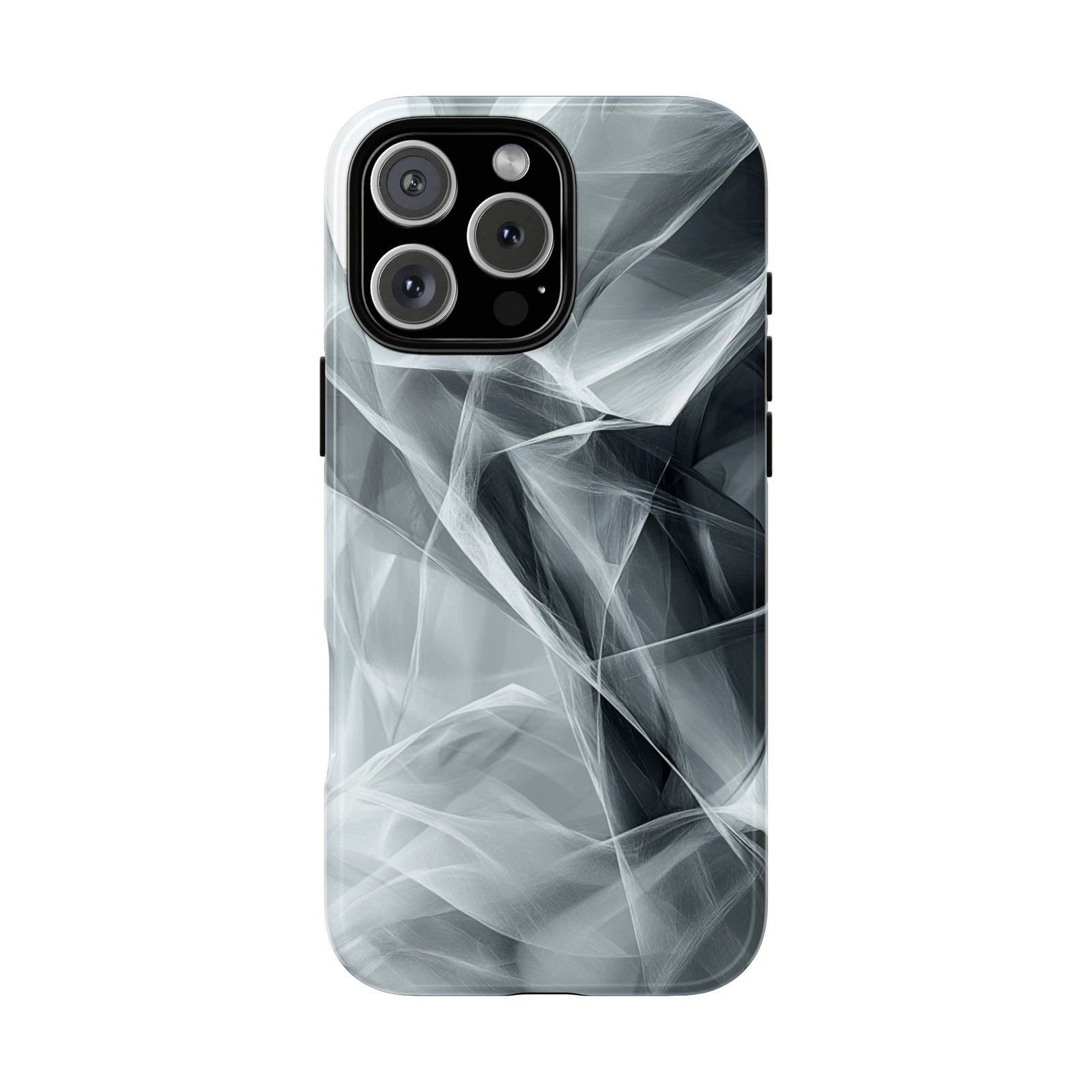 Crystal Gray Abstract Pattern Phone Case for iPhone 11 to 16 Pro Max ...