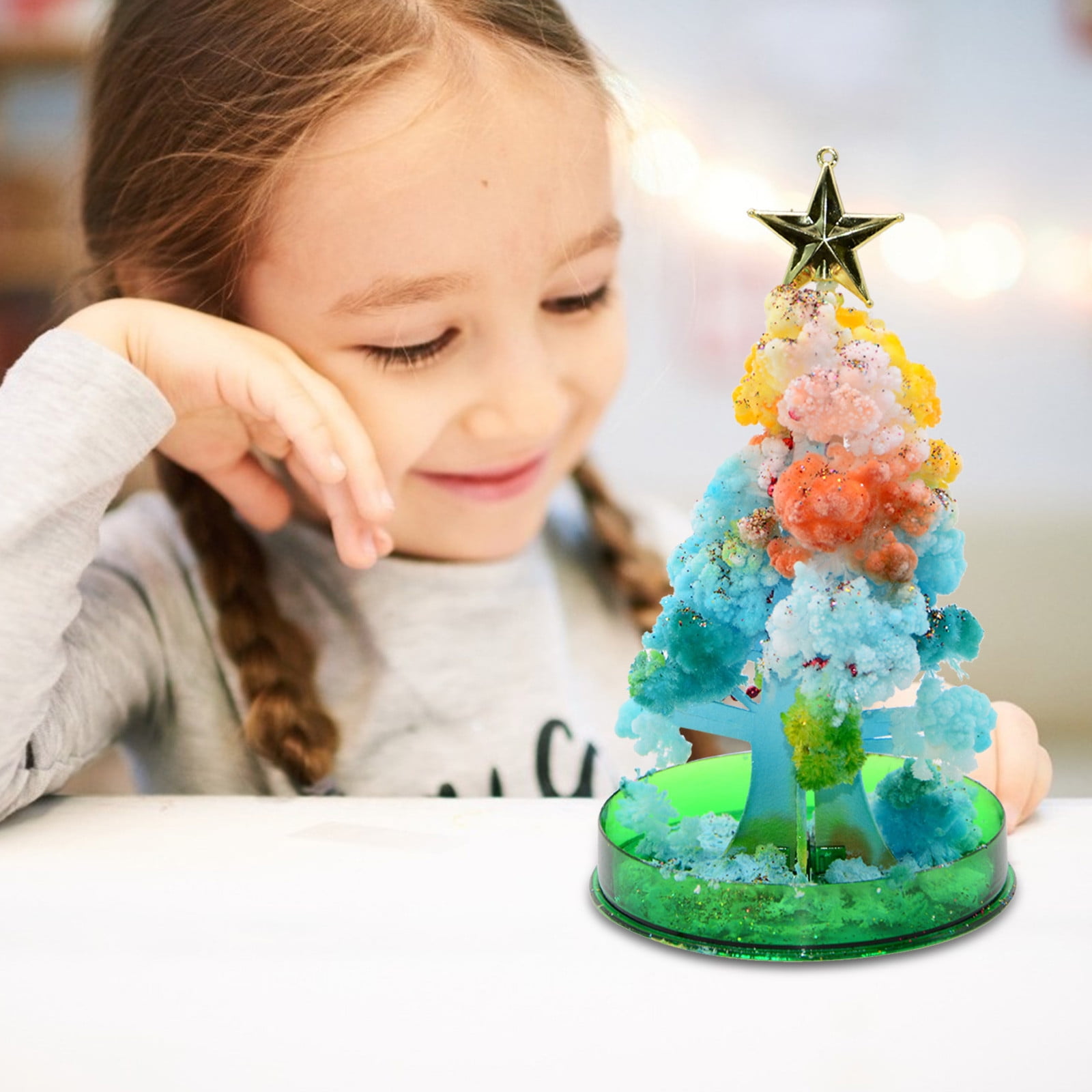 Crystal Growing Christmas Tree Kit - DIY Magical Nighttime Science Toy ...
