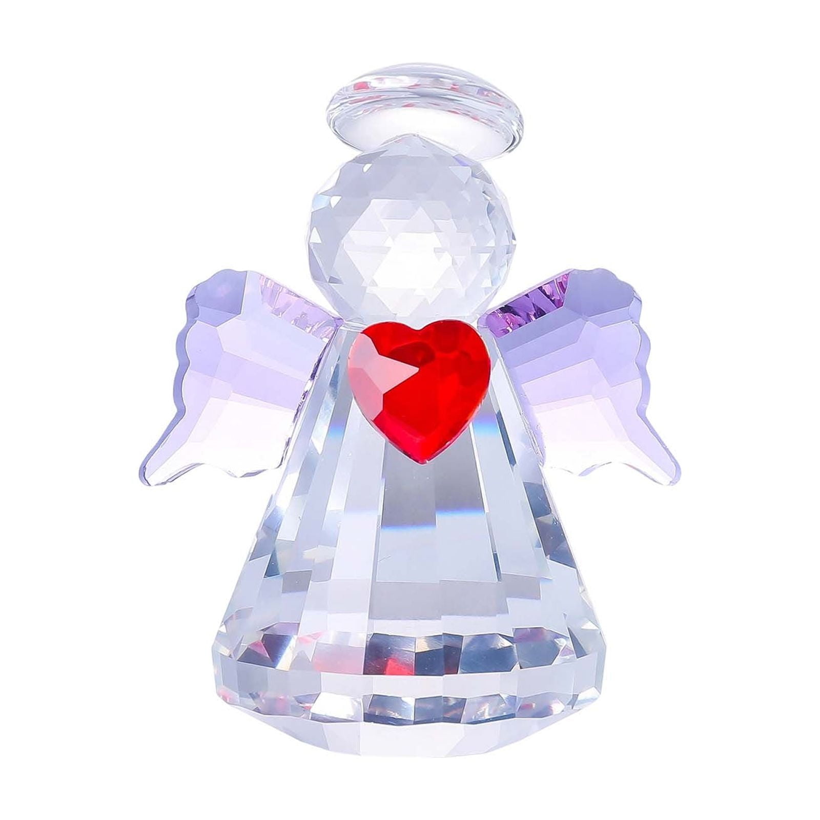 Crystal Guardian Angel Figurine Set, 2.68" Handcrafted Glass Angel ...