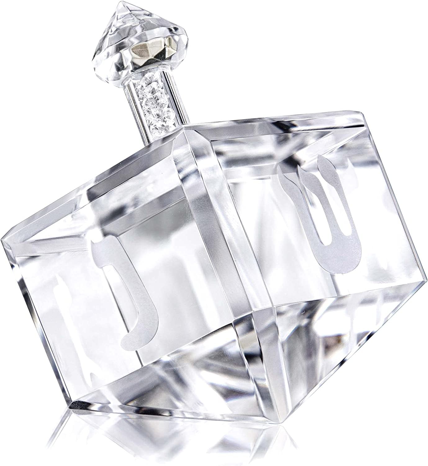 Crystal Hanukkah Dreidel Paperweight with Hebrew Letters 3.5“ Glass ...