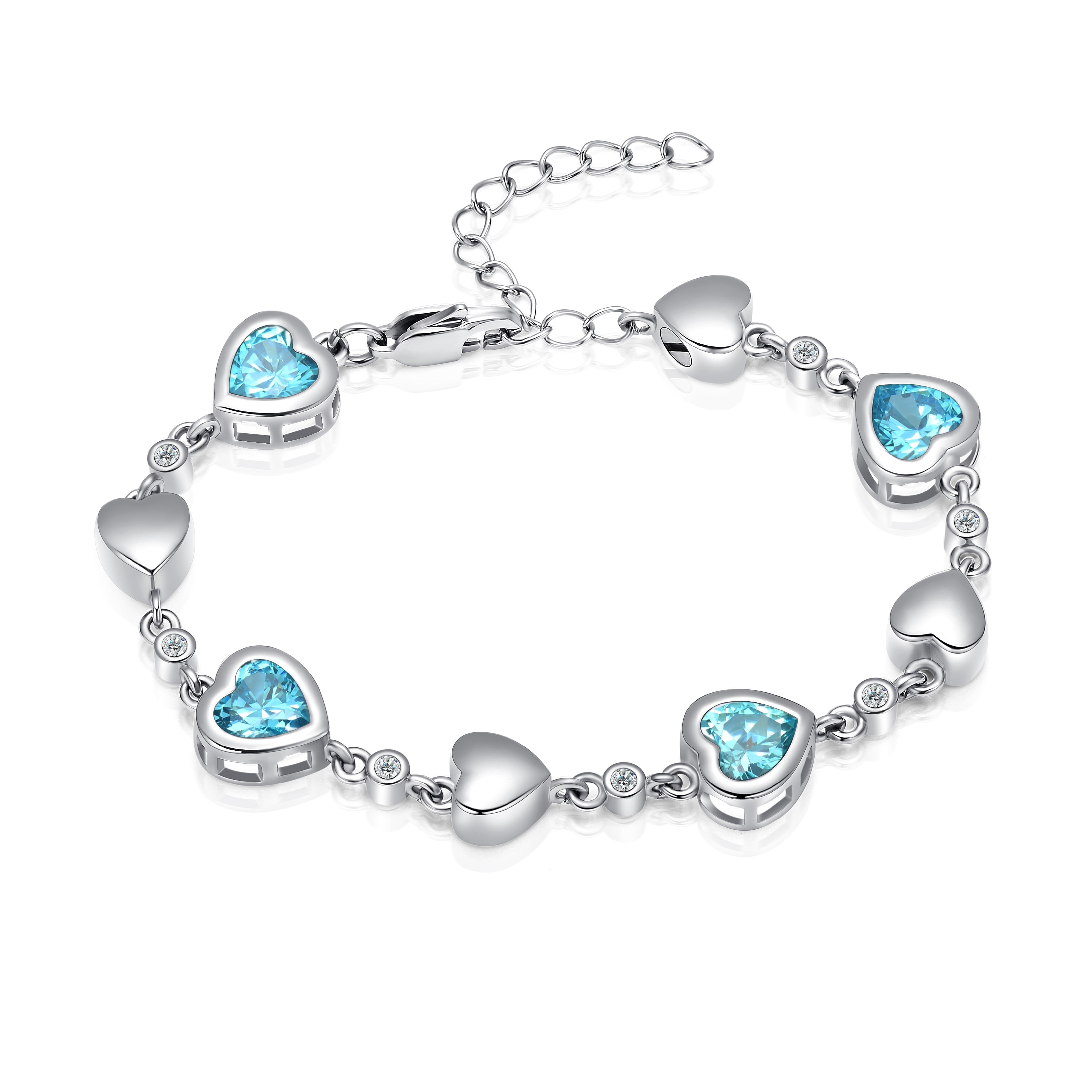 Crystal Heart Cremation Bracelet for Ashes - Stainless Steel Urn ...