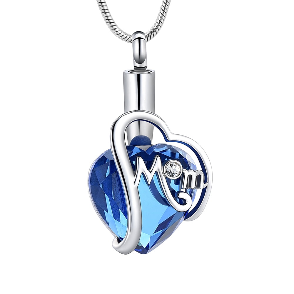 Crystal Heart Cremation Jewelry for Ashes Pendants for Mom Memorial ...