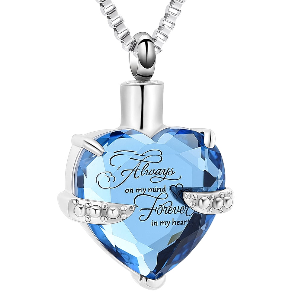 Crystal Heart Cremation Jewelry for Ashes Urn Necklace for Ashes of ...