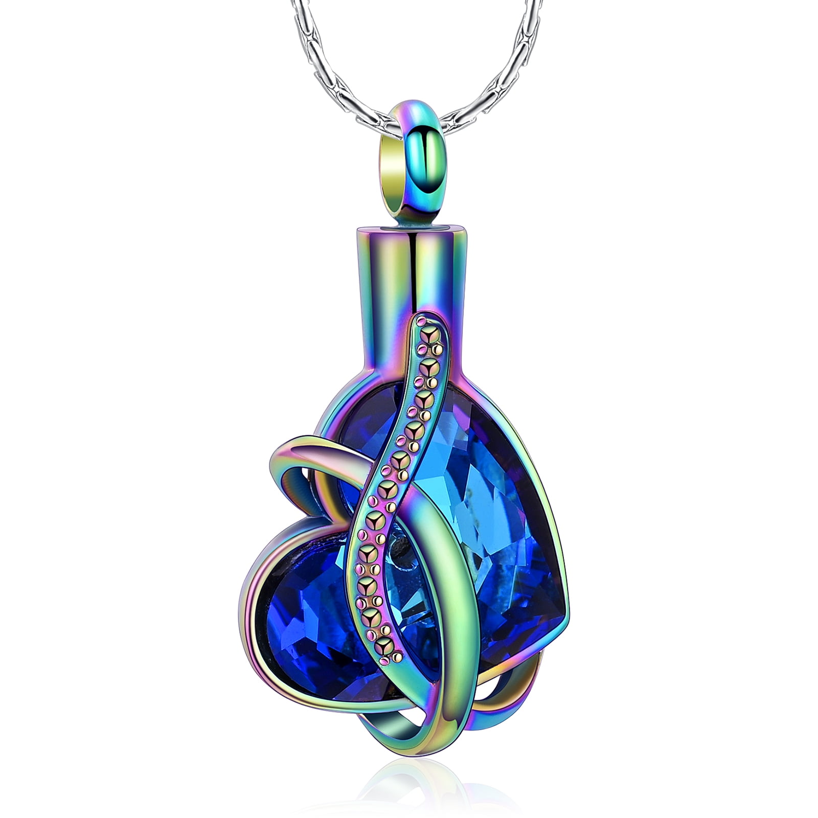 Crystal Heart Cremation Urn Pendant Necklace for Cremation Ashes Urn ...