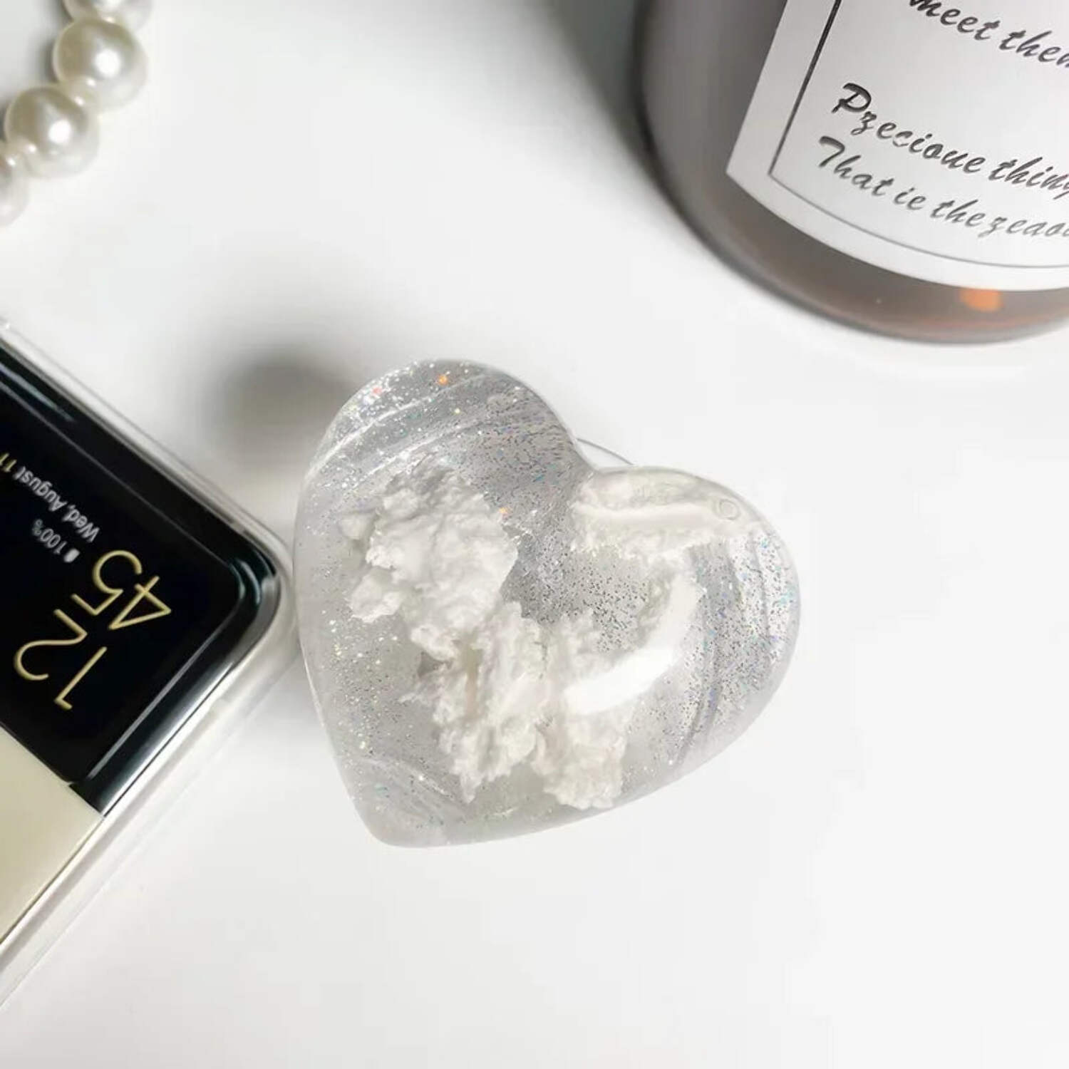 Crystal Heart Cute Phone Grip Holders Popping Socket Air Expanding ...