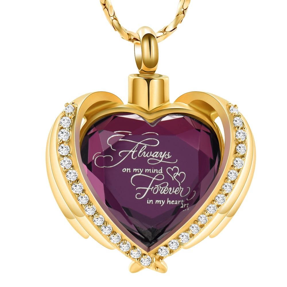 Crystal Heart constantlife cremation pendant small urns for ashes ...