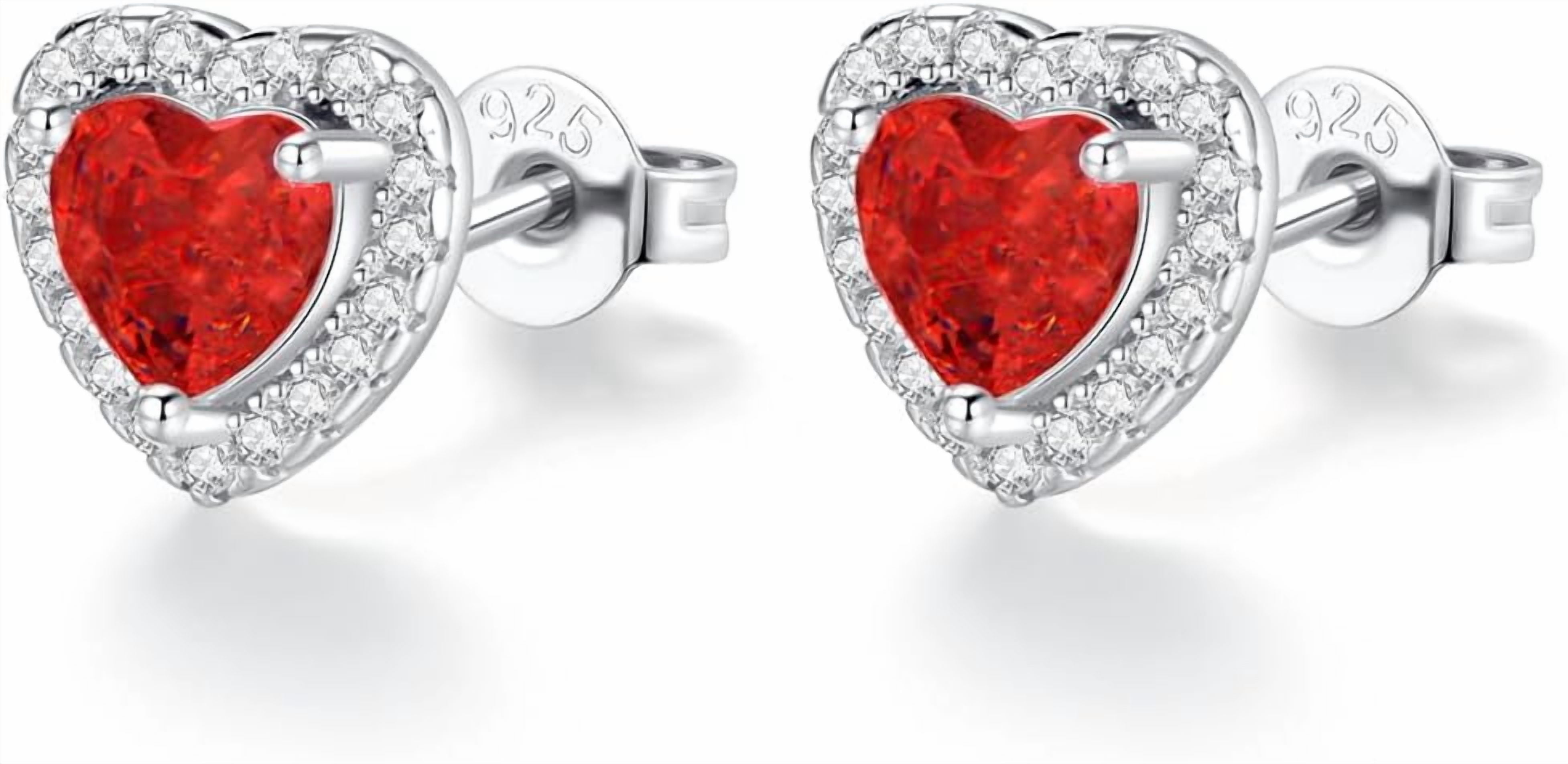 Crystal Hola Heart Stud Earrings for Women Rhinestone Hearted Earring ...