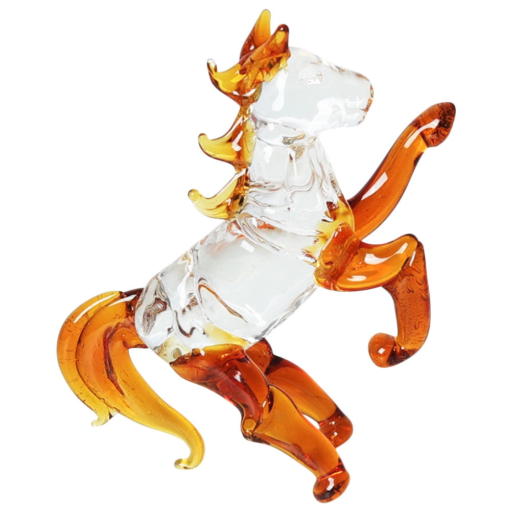 SEWOART Crystal Horse Statue Amber Standing Horse 1Pack 3.3x2.2x1.0In ...