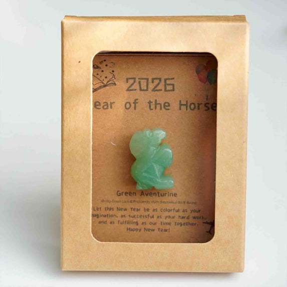 Crystal Horse Figurine for Year of The Horse 2026,Pocket Keepsake Card ...