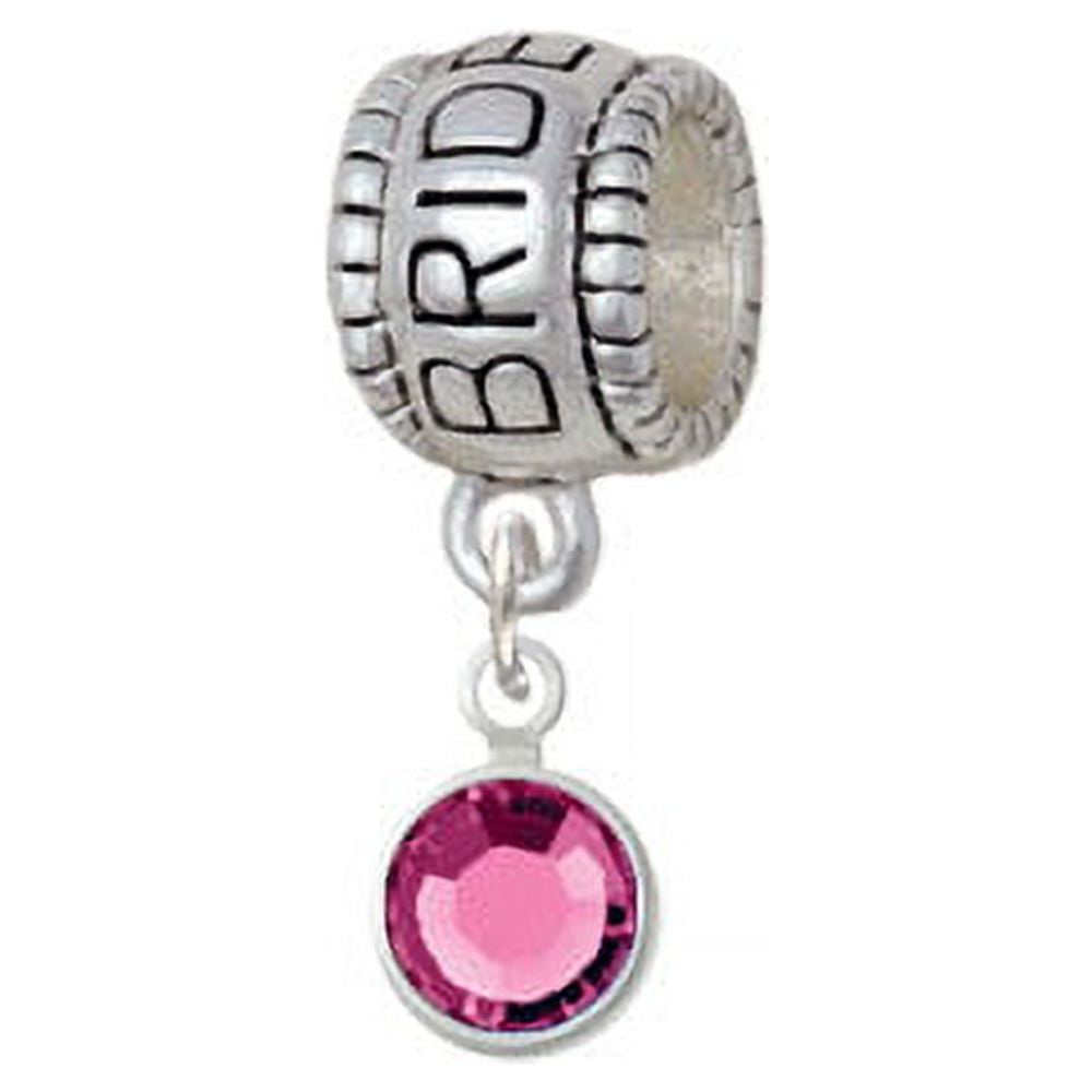 Crystal Hot Pink Channel Drop - Bridesmaid Charm Bead - Walmart.com