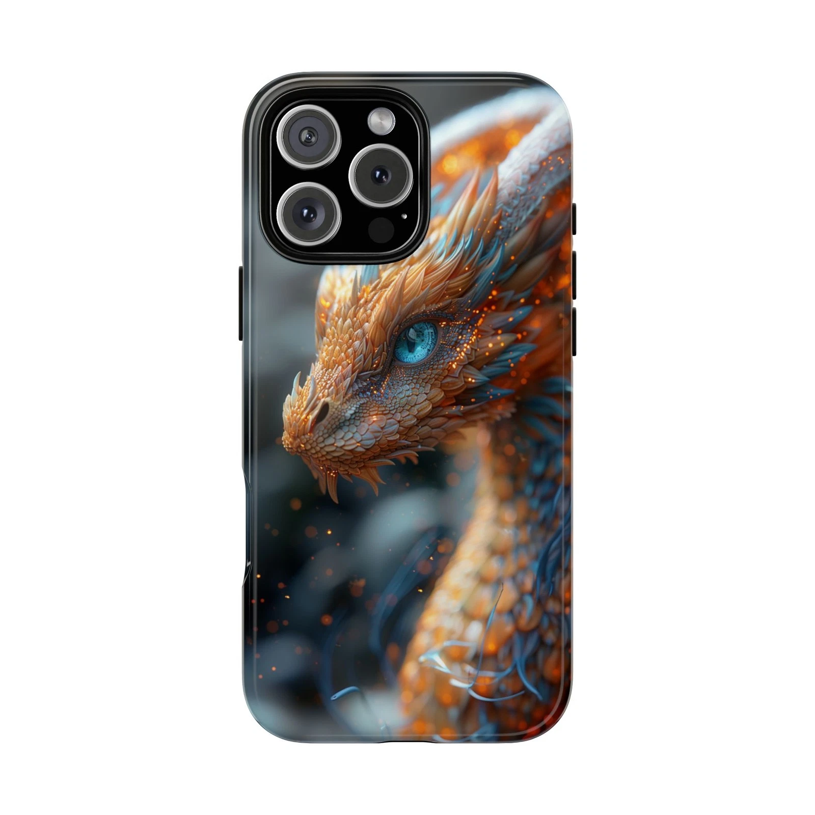 Crystal Ice Dragon Blue Eyes Protective Case for iPhone 11 up to 17 Pro ...