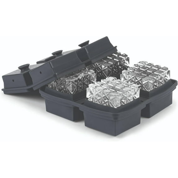 Crystal Ice Tray, Perfect Etched Large Cubes, Slow Melting for Whiskey ...