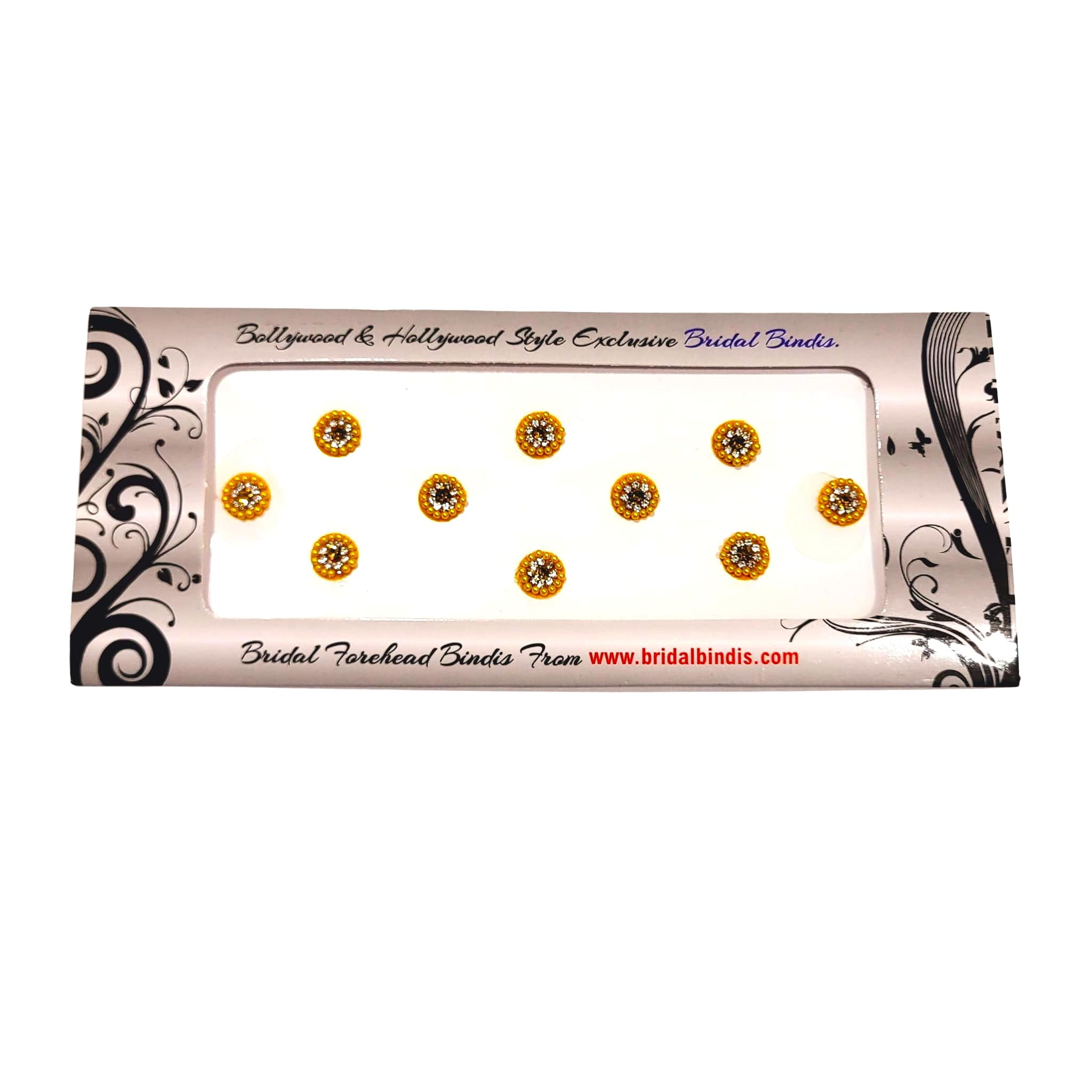 Crystal Indian Round Bindi Face Jewel for Women Gold Yellow crystal ...