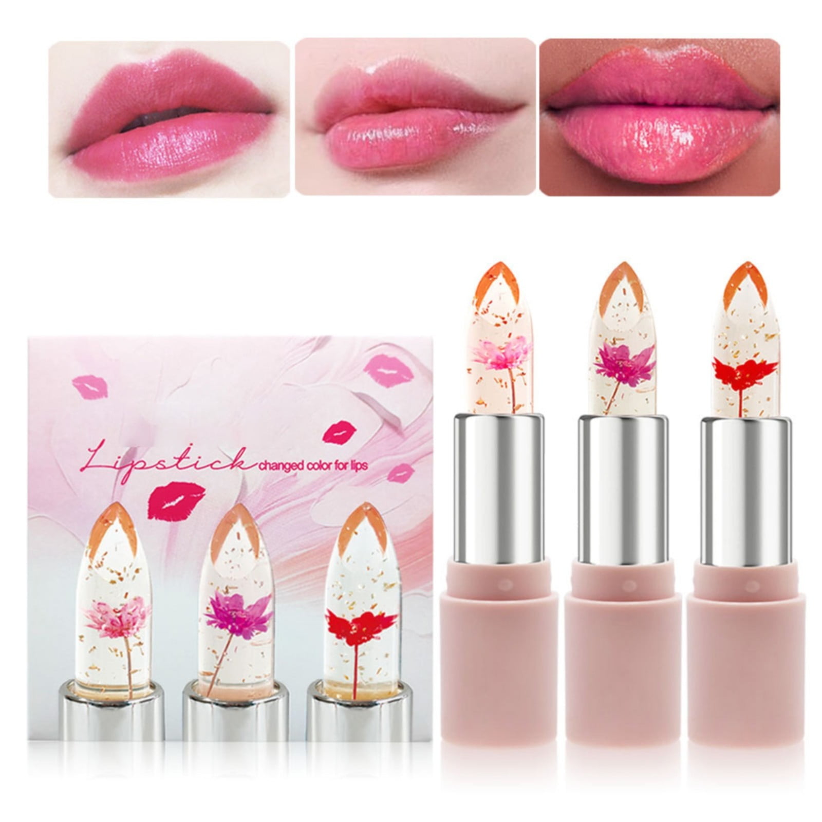 Crystal Jelly Temperature Changing Lipstick Set – Color Change Makeup ...