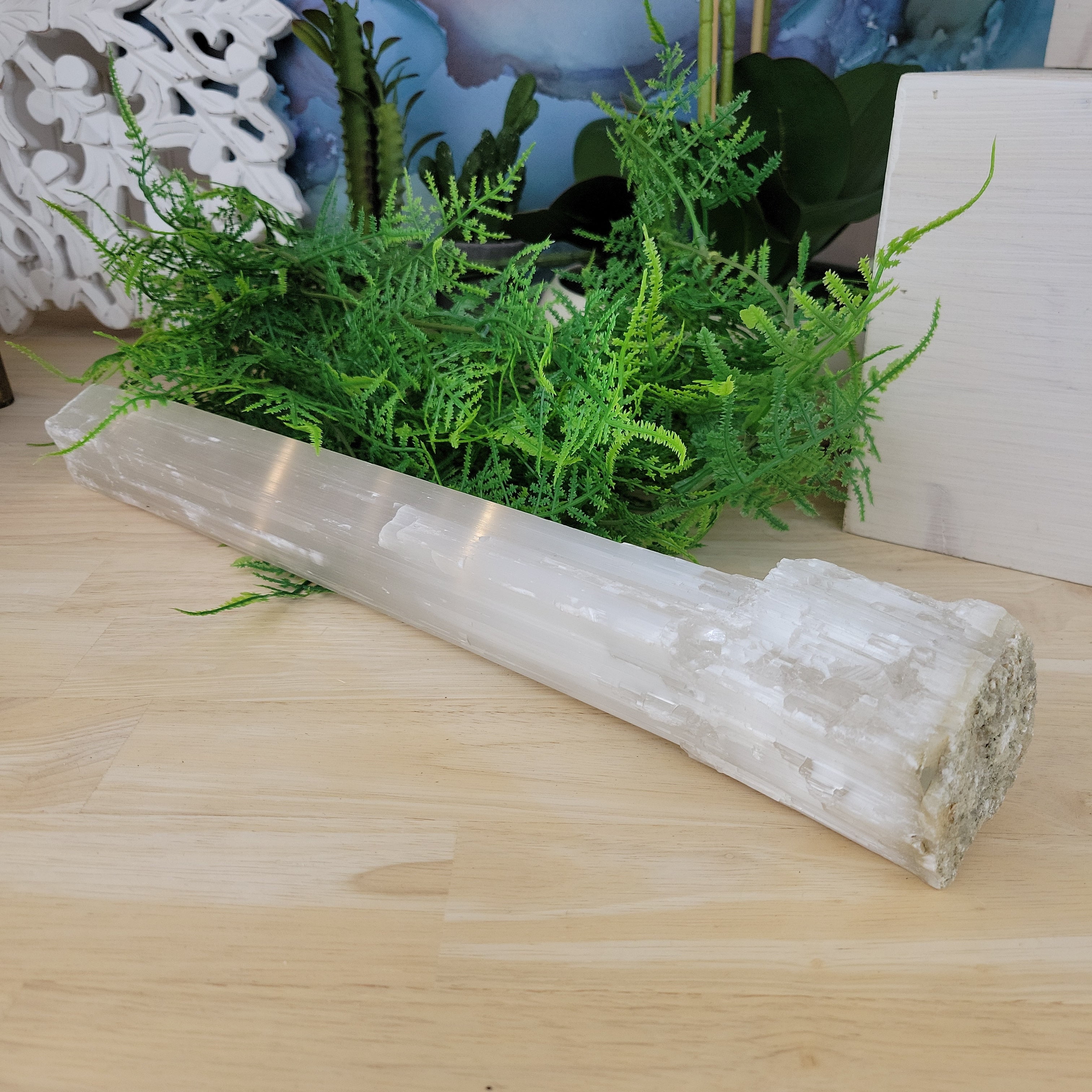 Crystal Joys Large Selenite Wand Crystal Log 13-24 Inches – Natural ...