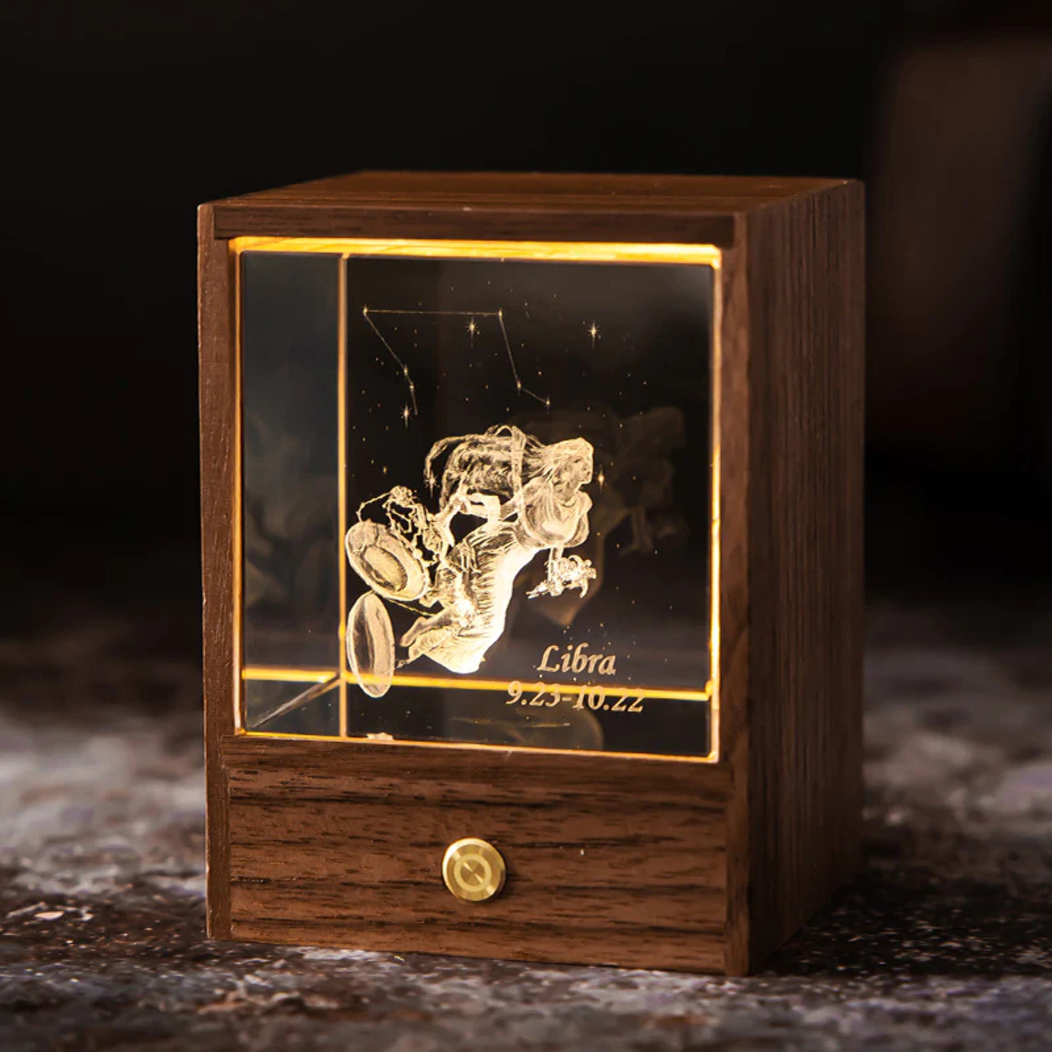 Crystal LED Table Lamp USB Power Decor Constellation Light Bedroom ...