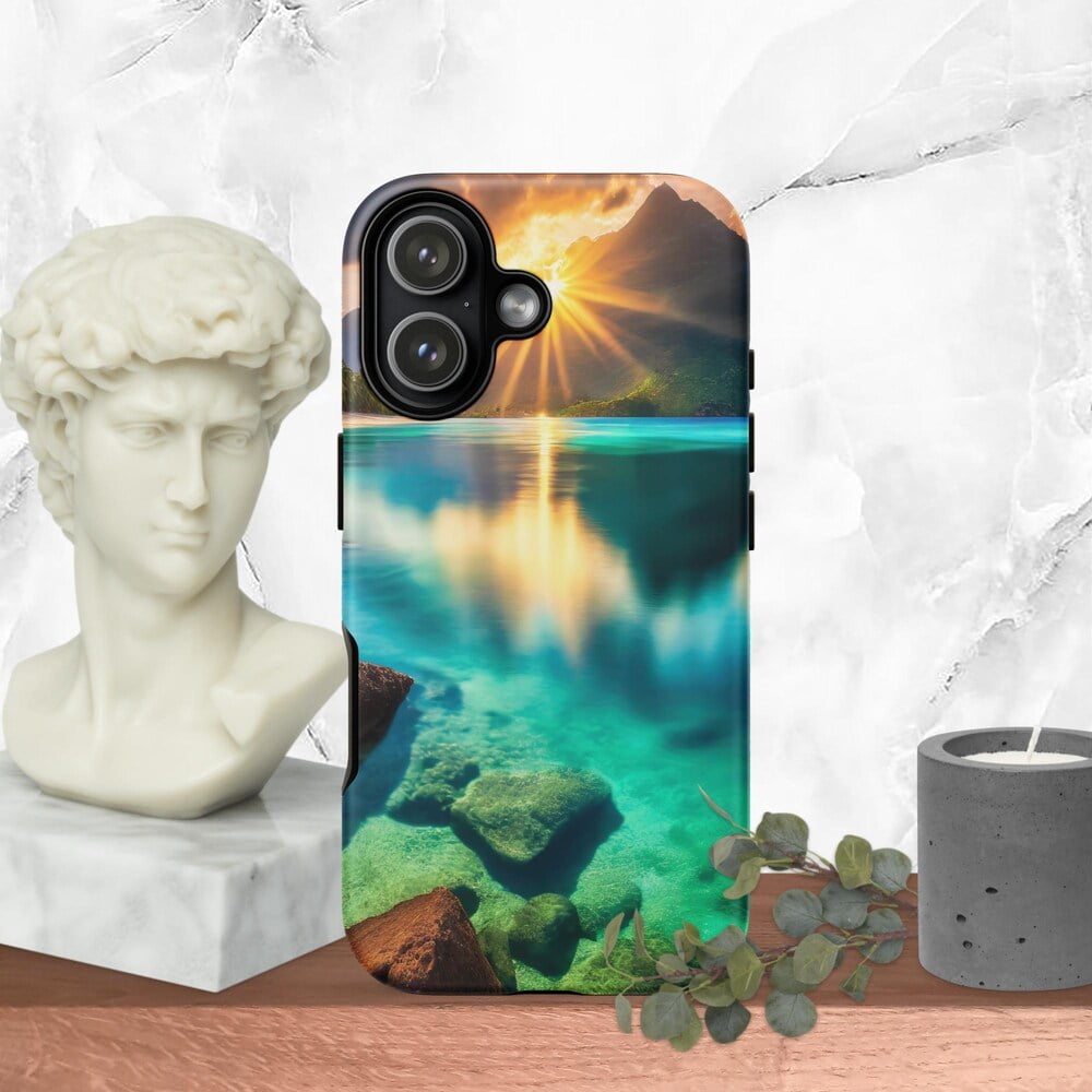 Crystal Lagoon Tropical Sunset Phone Case for 17 16 15 14 13 12 11 Pro ...