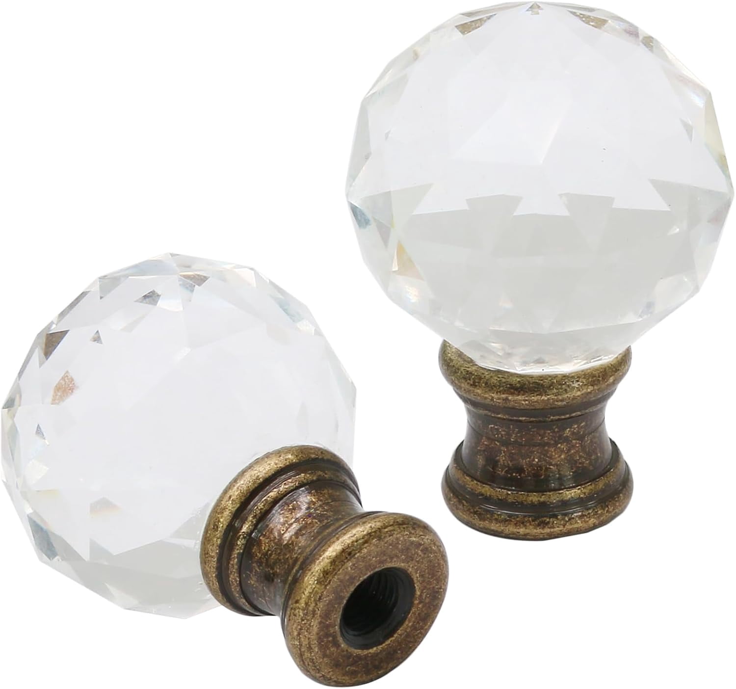 Crystal Lamp Finial, Clear Lamp Finial Cap Knob Diamond Lamp Shade ...
