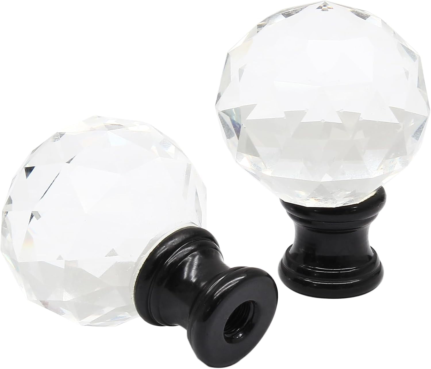 Crystal Lamp Finial, Clear Lamp Finial Cap Knob Diamond Lamp Shade ...