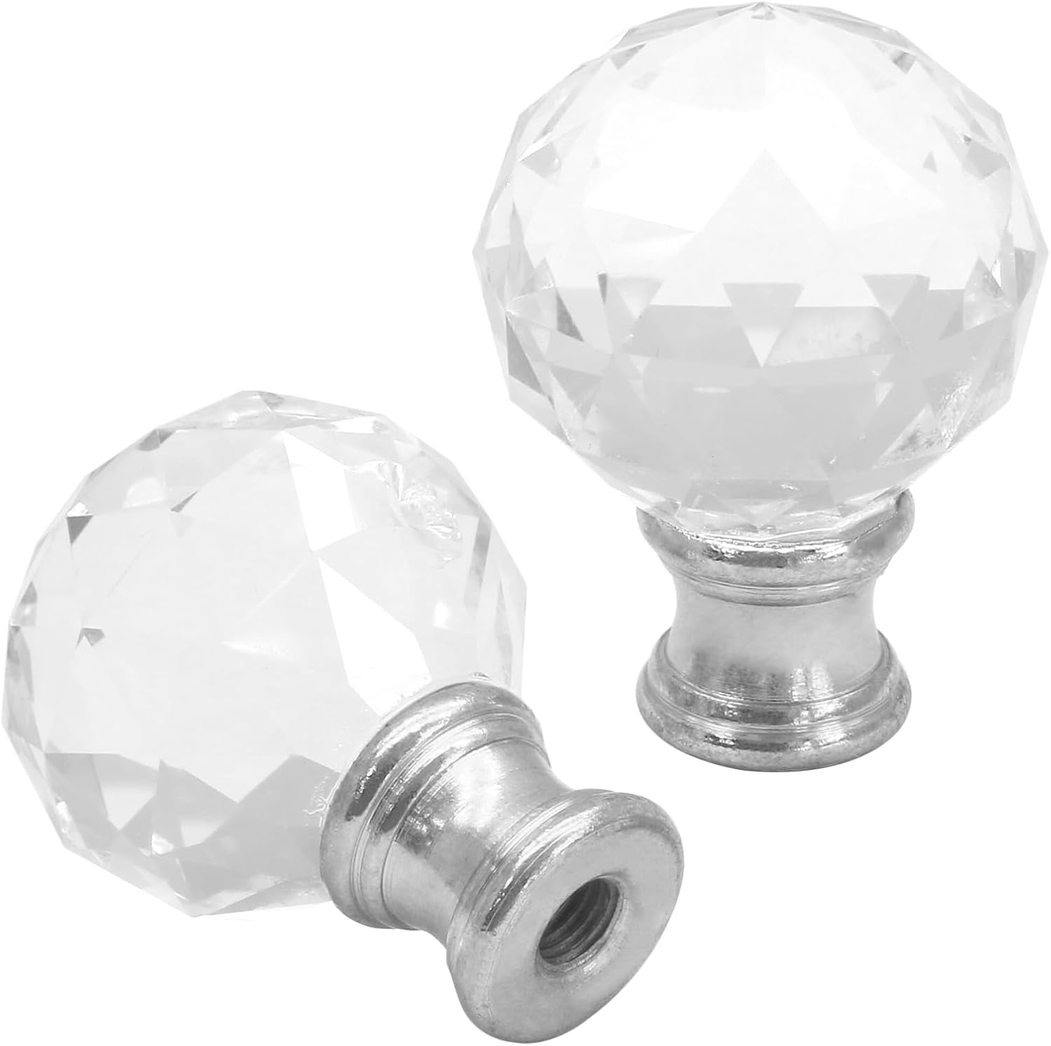 Crystal Lamp Finial, Clear Lamp Finial Cap Knob Diamond Lamp Shade ...
