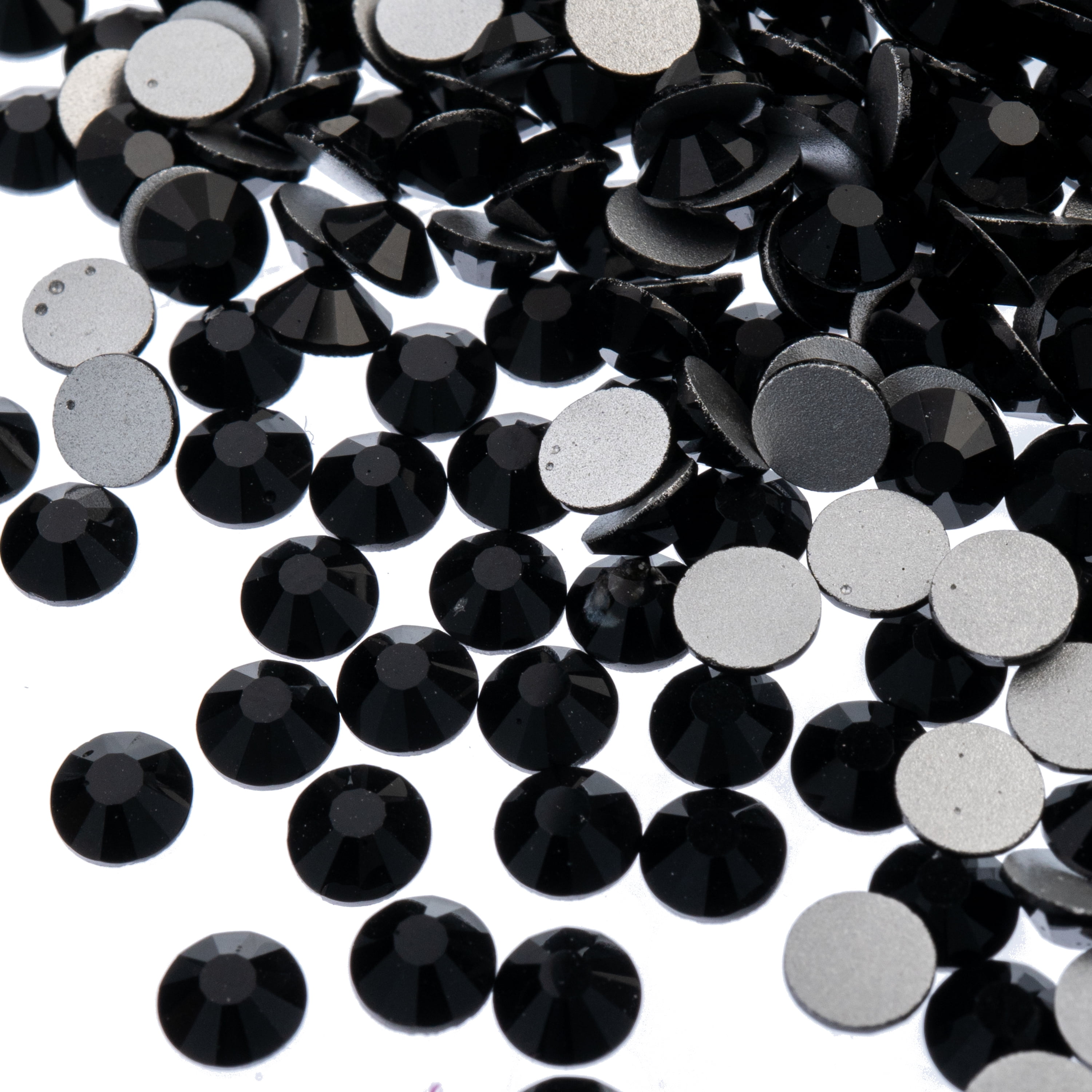 Crystal Lane DIY 1440pcs SS20 (4.7mm) Jet | Glass Round Flat Back ...