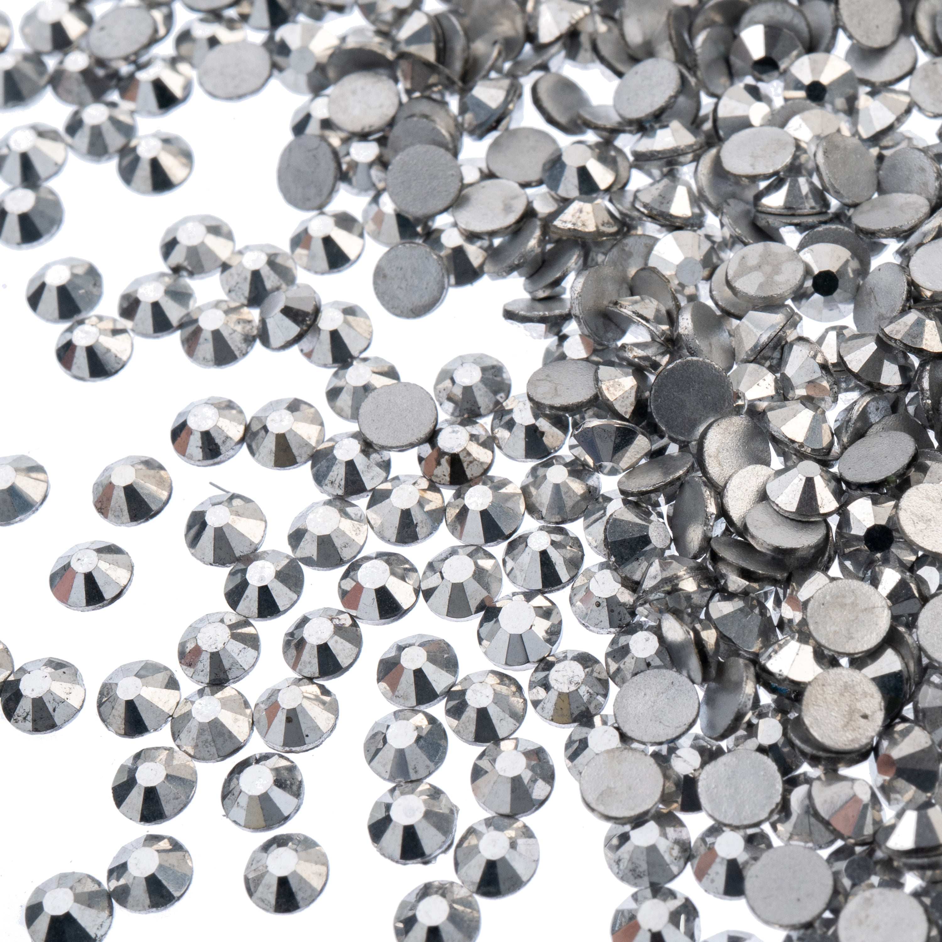 Crystal Lane DIY 2880pcs SS12 (3mm) Metallic Silver | Glass Round Flat ...