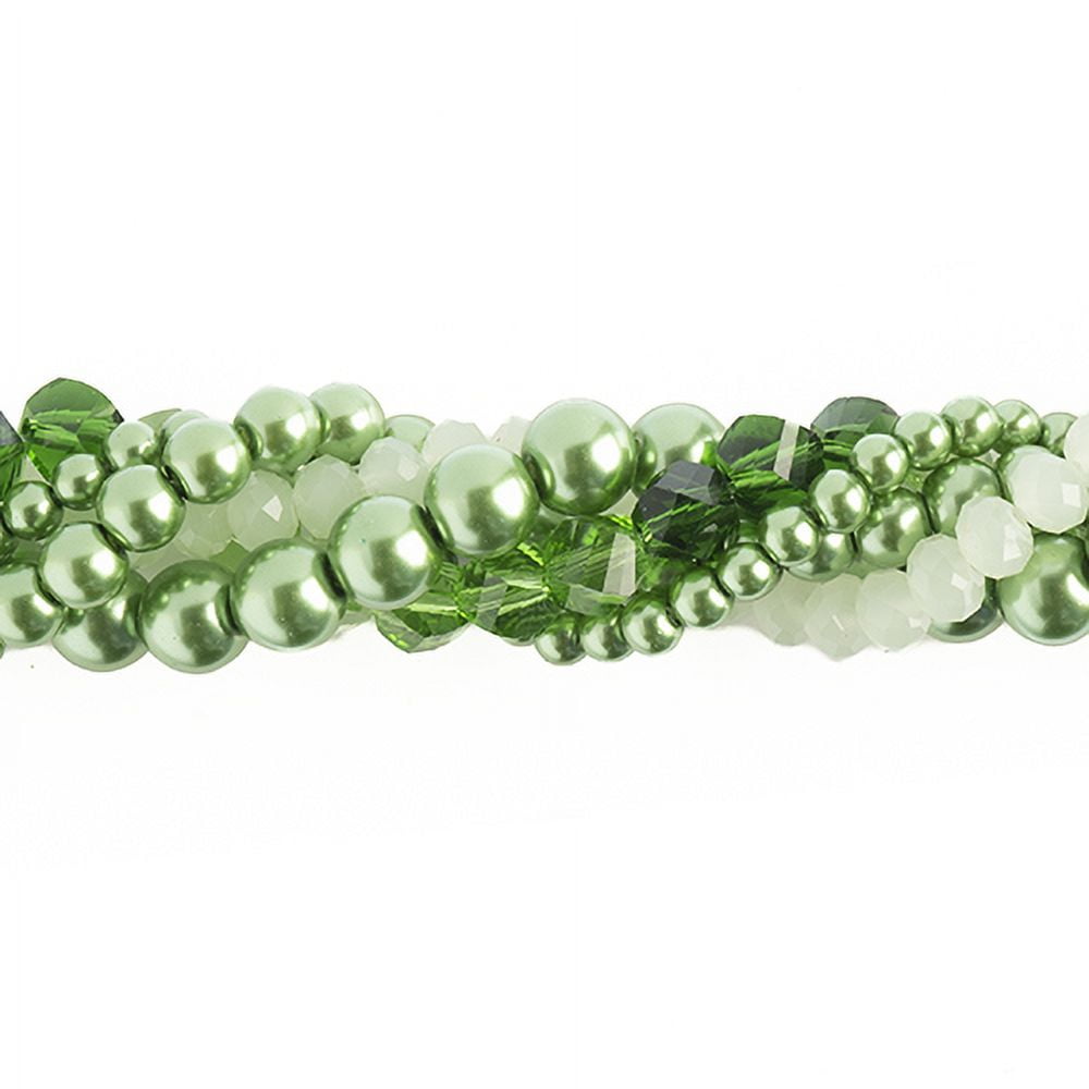 Crystal Lane DIY 5 Twisted Pearls & Crystal Bead Strands | Fern Green ...