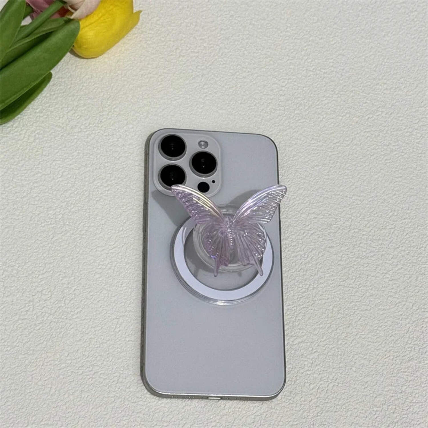 Crystal Laser Butterfly Transparent Cartoon Bracket For Magsafe ...