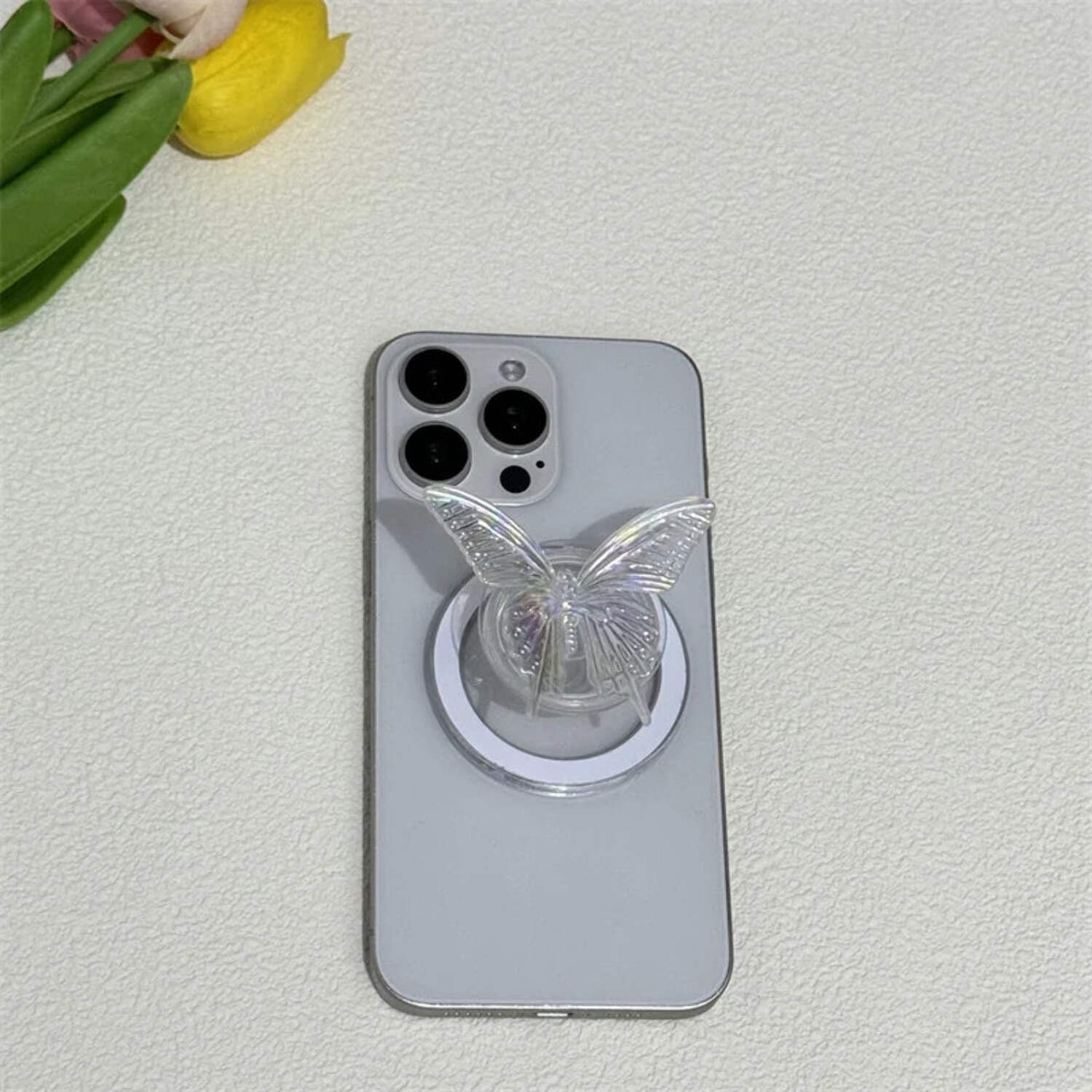 Crystal Laser Butterfly Transparent Cartoon Bracket For Magsafe ...