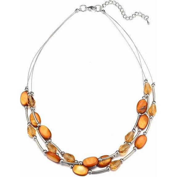 Crystal Layered Statement Necklace For Women - Choker Necklace with ...