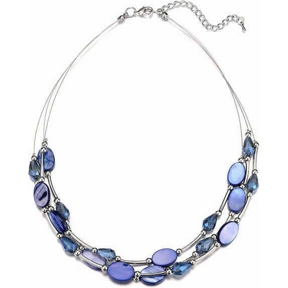 Crystal Layered Statement Necklace For Women - Choker Necklace with ...