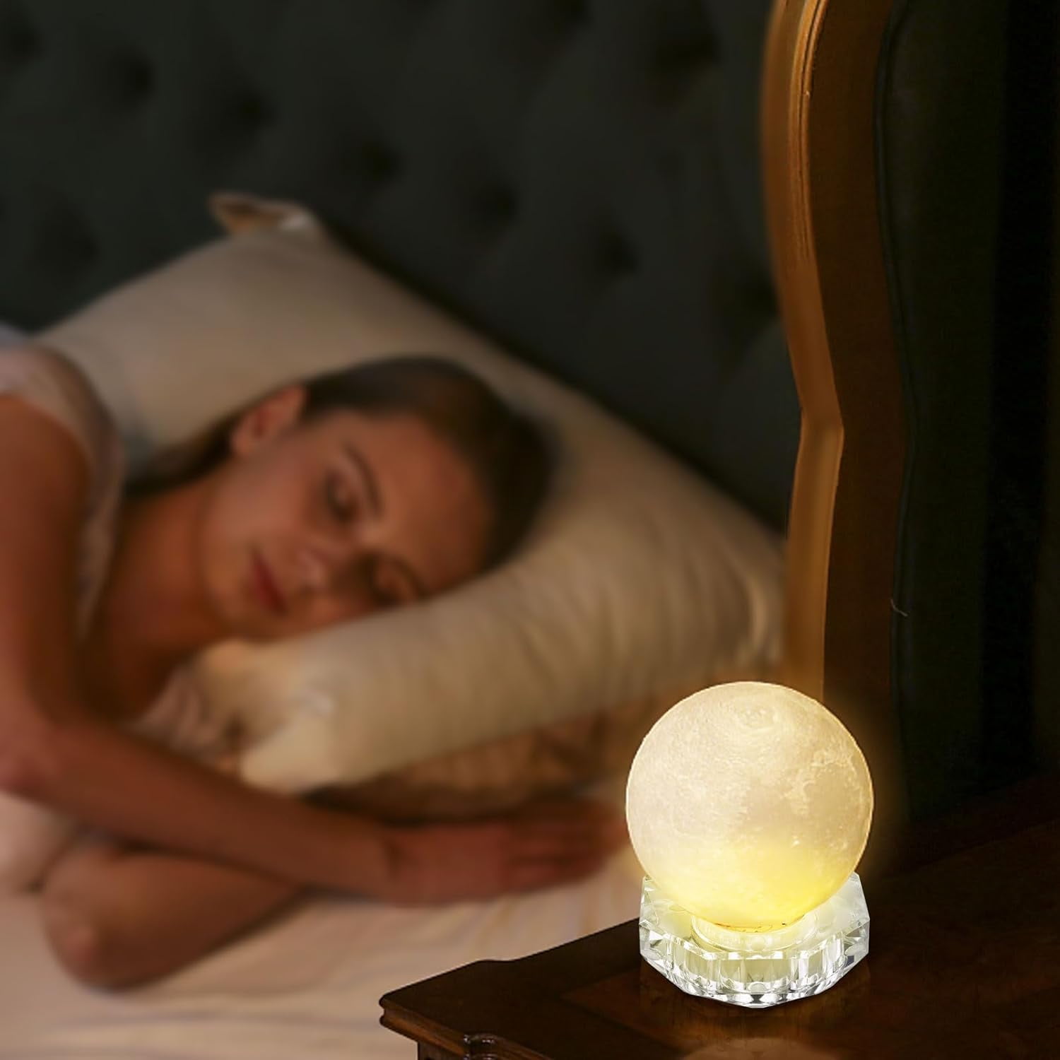 Crystal Led Light Base for 3D Display Lighted Up, 4 LED Bead 7 Colors ...